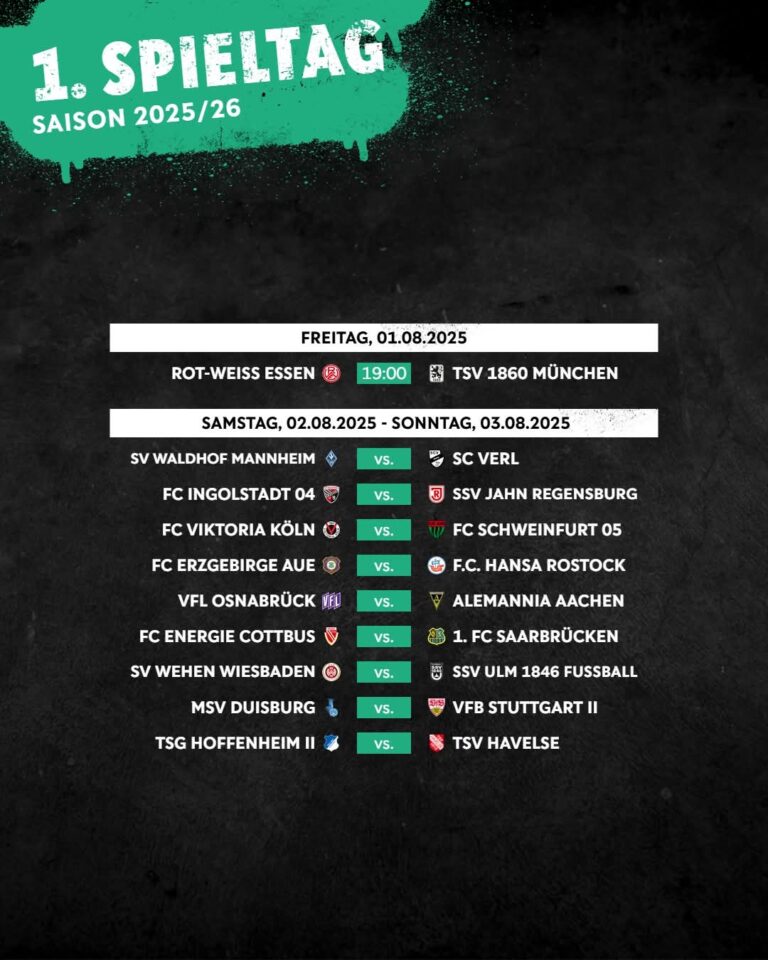 Spielplan veröffentlicht! Alle 380 Partien im Überblick – liga3-online.de